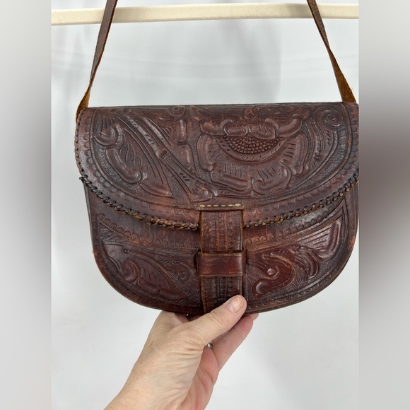 Vintage | Bags | Hand Tooled Leather Vintage Shoulder Arm Bag | Poshmark